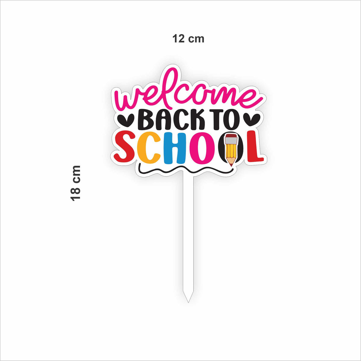 Back to School Vibrant Topper – Custom Acrylic Decoration Kuwait – Eplexi