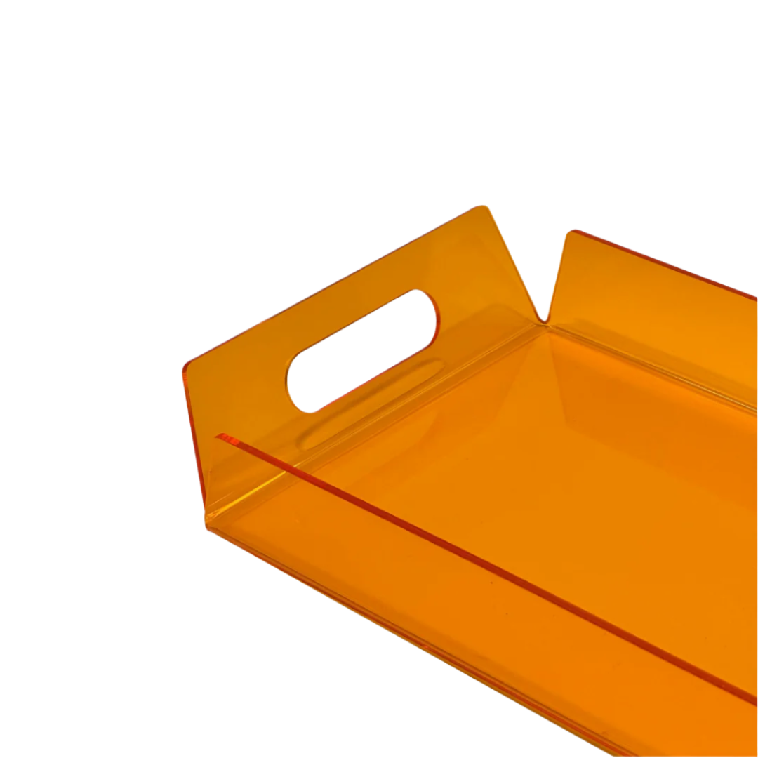 Buy Now Clear Orange Acrylic Serving Tray in Kuwait | Bending Design ...