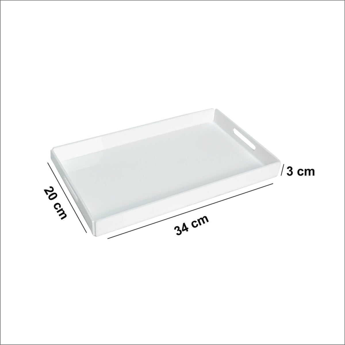 White Acrylic Serving Tray with Side Handles – Kuwait |Eplexi